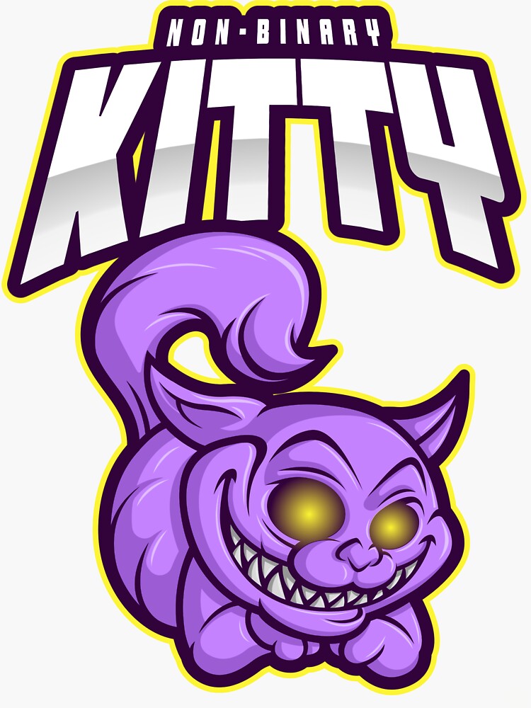 "NON-BINARY KITTY" Sticker for Sale by GenderFluiDruid | Redbubble