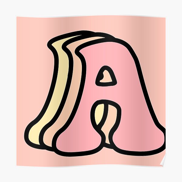 "Pink Aesthetic Groovy Letter A" Poster for Sale by CaitlinCerys ...
