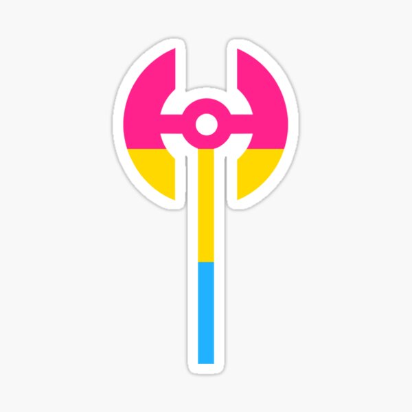 "Pan Pride Labrys - Andromache" Sticker by studioroguet | Redbubble