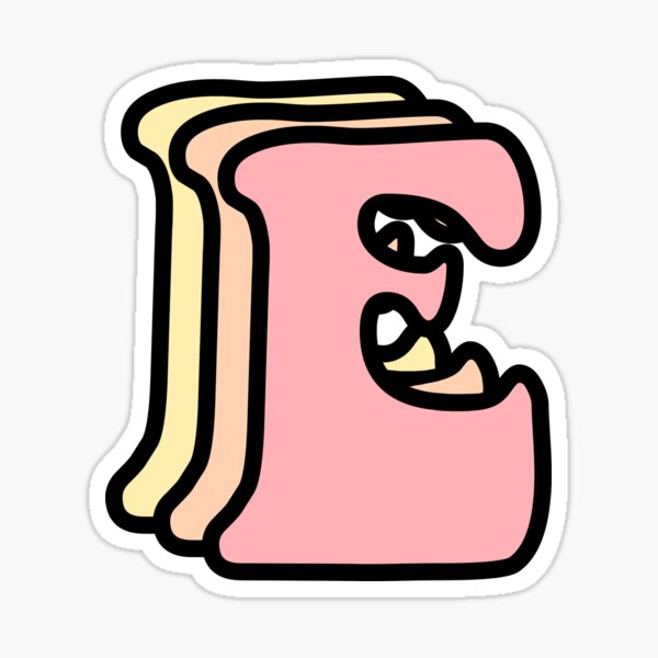 "Pink Aesthetic Groovy Letter E" Sticker by CaitlinCerys | Redbubble