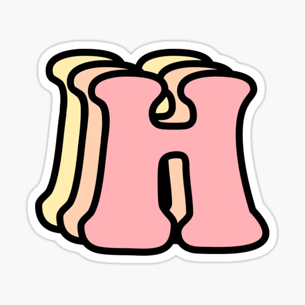 "Pink Aesthetic Groovy Letter H" Sticker for Sale by CaitlinCerys ...