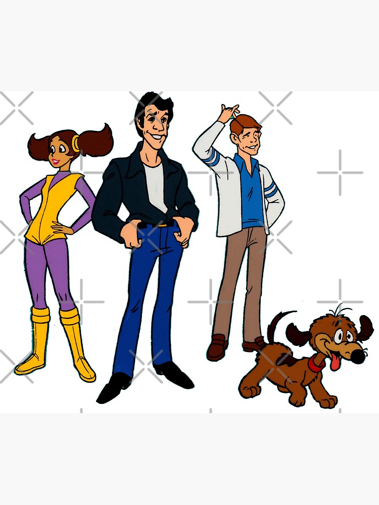 "The Fonz and The Happy Days Gang - 70s Retro TV" Magnet for Sale by ...