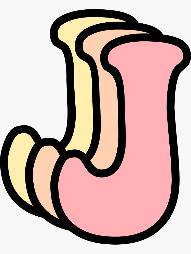 "Pink Aesthetic Groovy Letter J" Sticker for Sale by CaitlinCerys ...