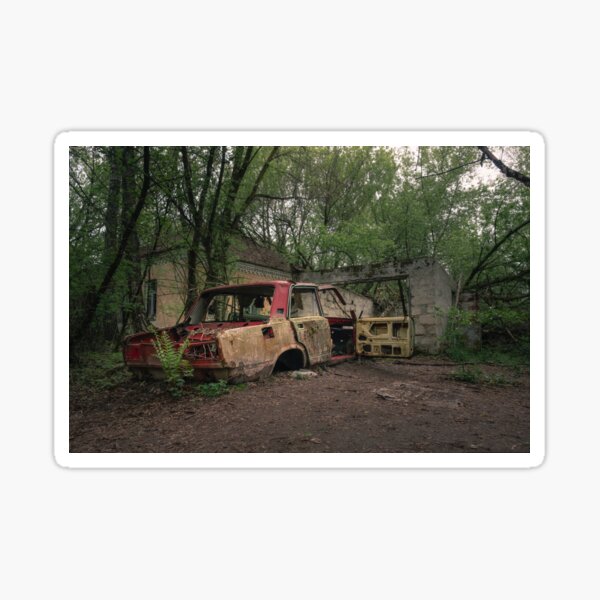 "ONE CAREFUL OWNER (Chernobyl)" Sticker by Andrew-Hocking | Redbubble