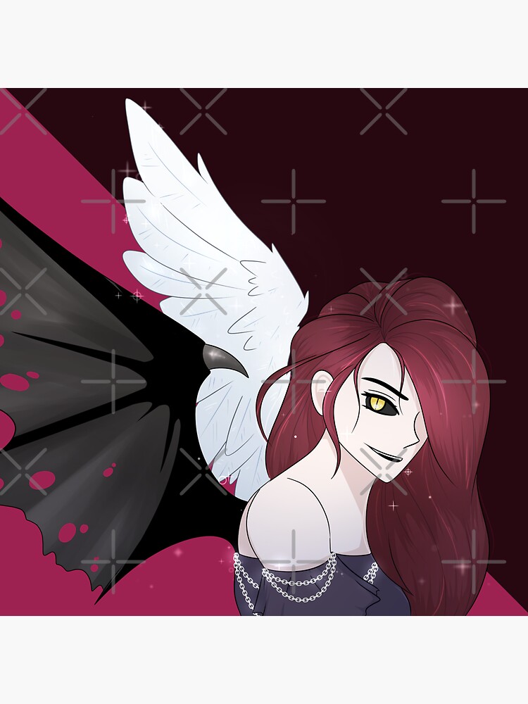 "red aesthetic angelic demon" Sticker by Pbanjelly | Redbubble