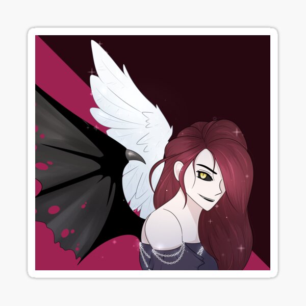 "red aesthetic angelic demon" Sticker by Pbanjelly | Redbubble