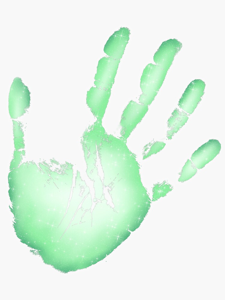 "Hand Print Green Neon Fluo Thermochromic Paint Effect" Sticker by ...