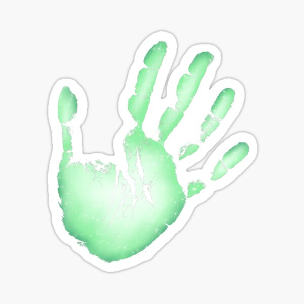 "Hand Print Green Neon Fluo Thermochromic Paint Effect" Sticker by ...
