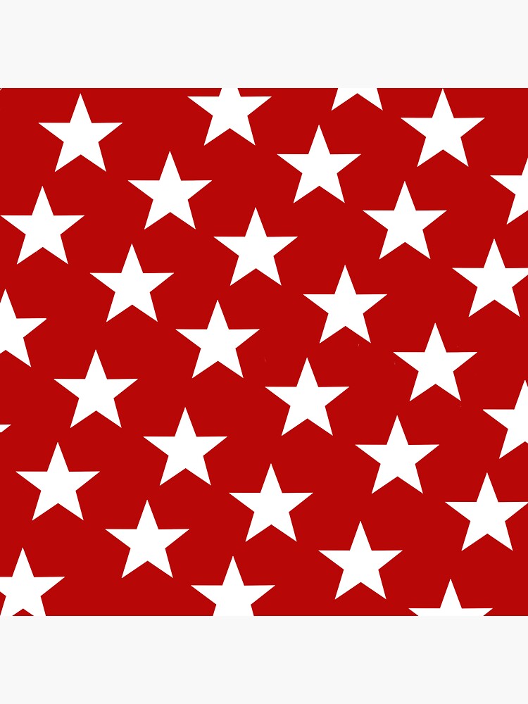 "Red and white Stars" Sticker by FoxRoad | Redbubble
