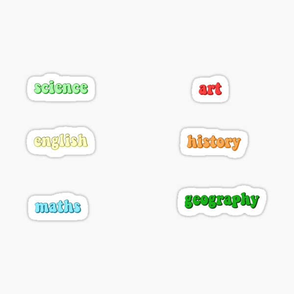 "school subjects sticker pack " Sticker by cbeaaa | Redbubble