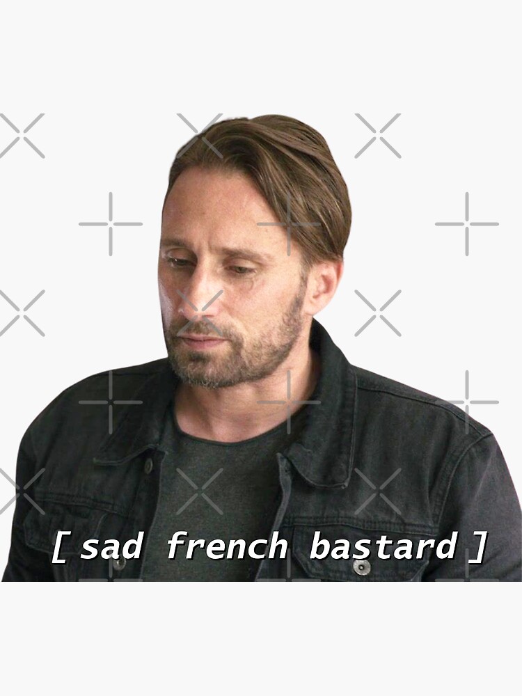 "Sebastien le Livre / Booker - Sad French Bastard" Sticker for Sale by ...