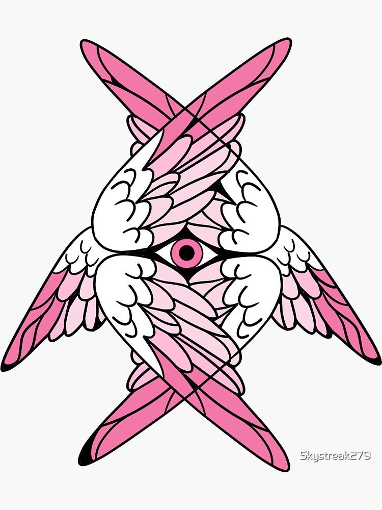 "Pink Heart Seraphim" Sticker for Sale by Skystreak279 | Redbubble