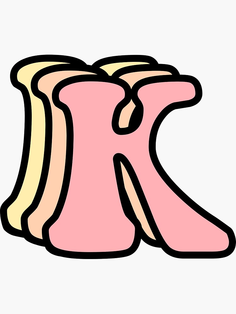 "Pink Aesthetic Groovy Letter K" Sticker by CaitlinCerys | Redbubble