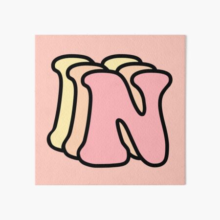 "Pink Aesthetic Groovy Letter N" Art Board Print for Sale by ...