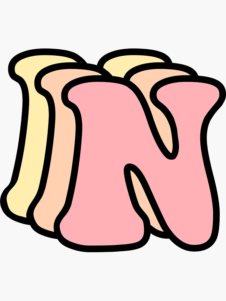 "Pink Aesthetic Groovy Letter N" Sticker for Sale by CaitlinCerys ...