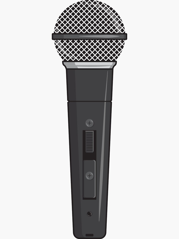 "Black Microphone" Sticker by Yomnamk | Redbubble