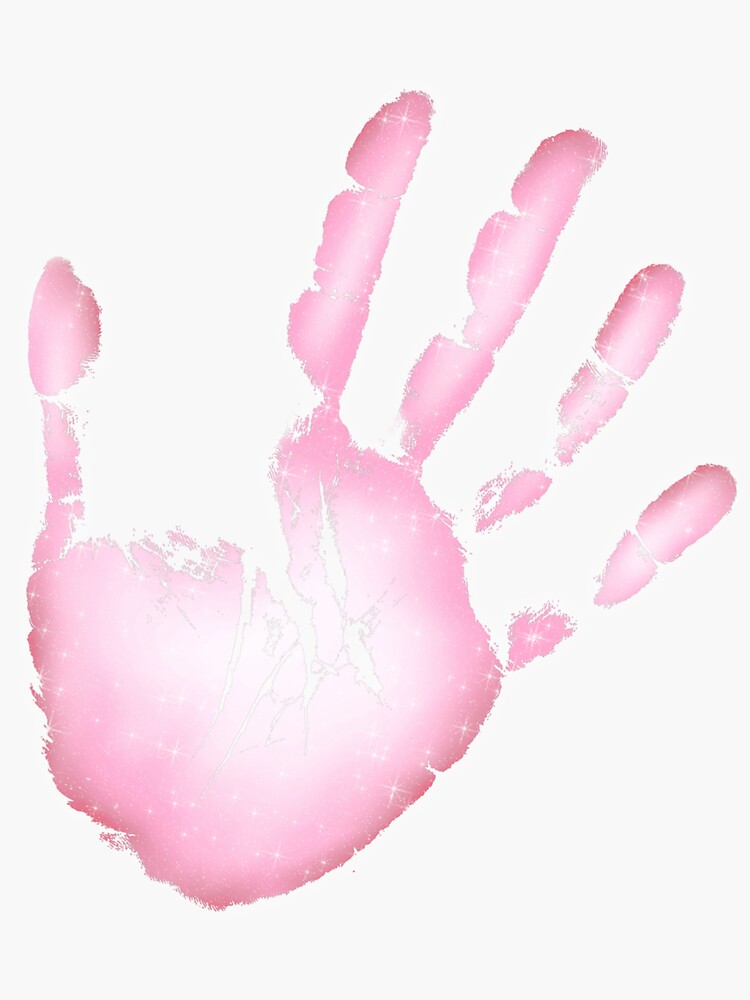 "Hand Print Pink Neon Fluo Thermochromic Paint Effect" Sticker by Jolly ...