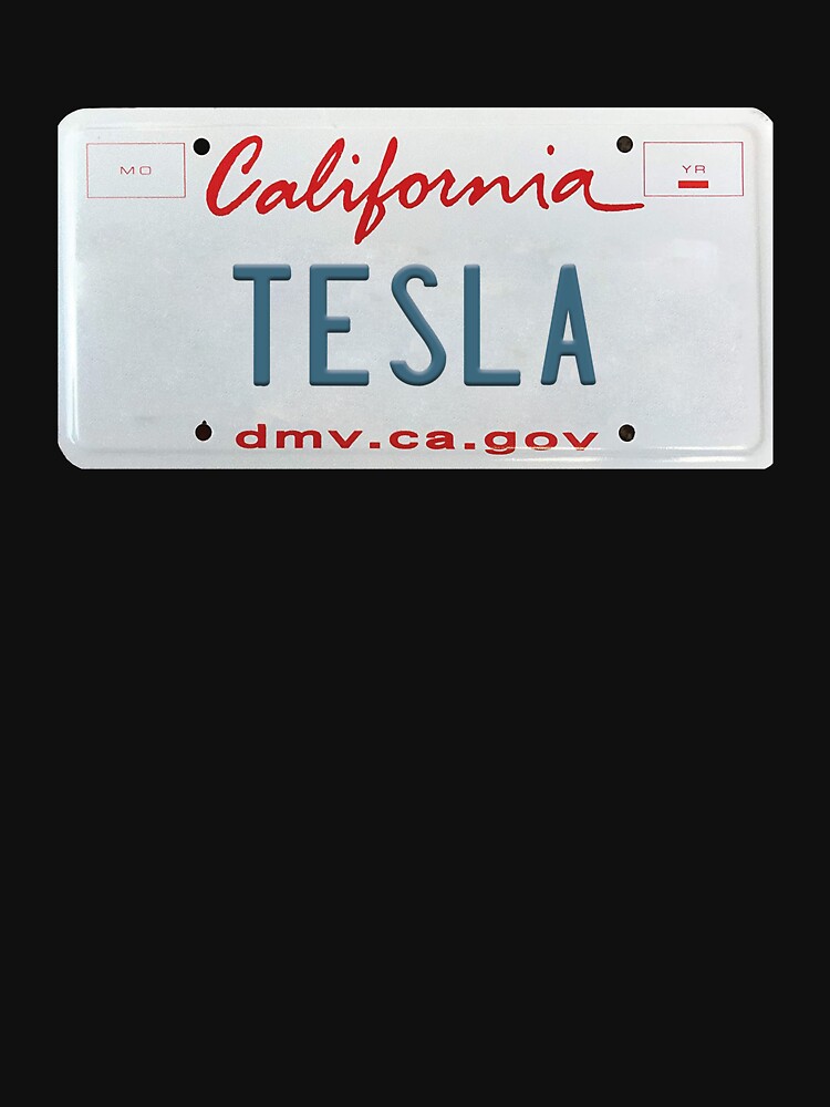 "Tesla license plate California" T-shirt for Sale by GPCDesign ...