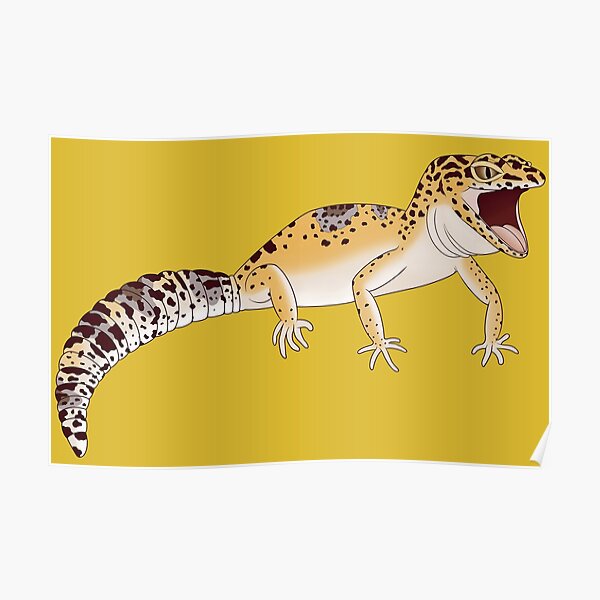 "Screaming Leopard Gecko" Poster by reptileworld | Redbubble