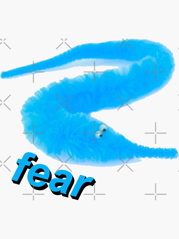 "fear worm on a string" Sticker for Sale by claire-mcculley | Redbubble