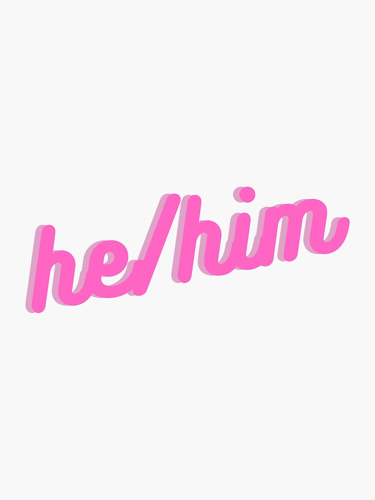 "he/him pronoun sticker" Sticker for Sale by gemrose | Redbubble