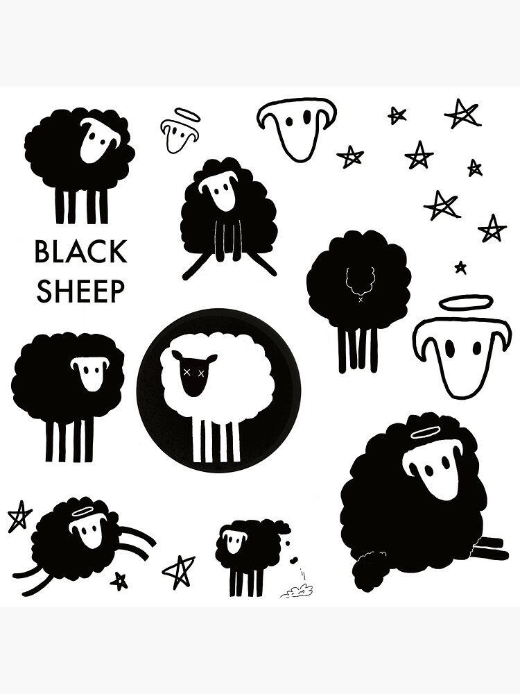 "Black Sheep Sticker Pack" Sticker for Sale by fellowfawn | Redbubble