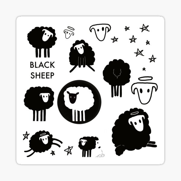 "Black Sheep Sticker Pack" Sticker for Sale by fellowfawn | Redbubble