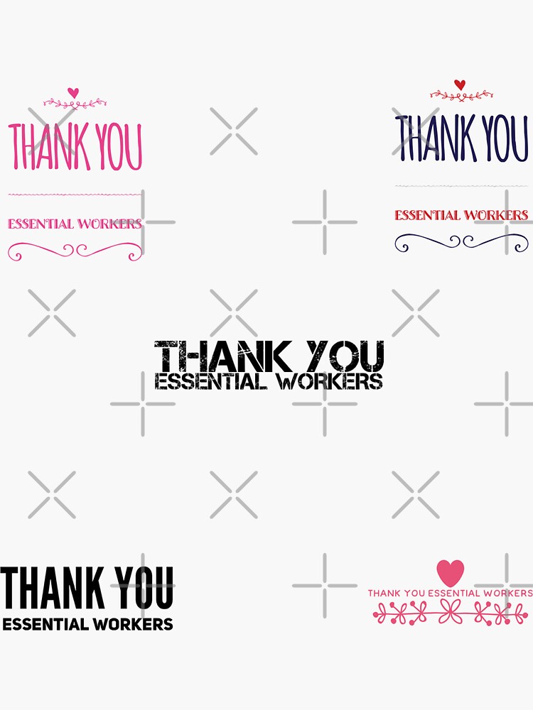 "Thank You Essential Workers Sticker Pack" Sticker for Sale by ...