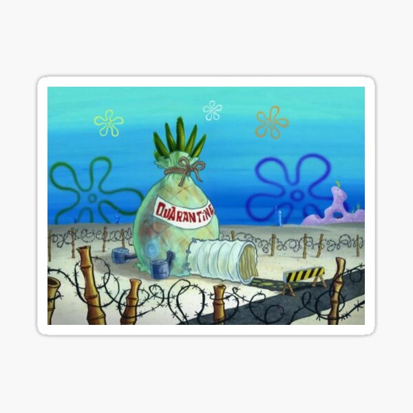 "Quarantine Spongebob" Sticker for Sale by BonBonsThoughts | Redbubble
