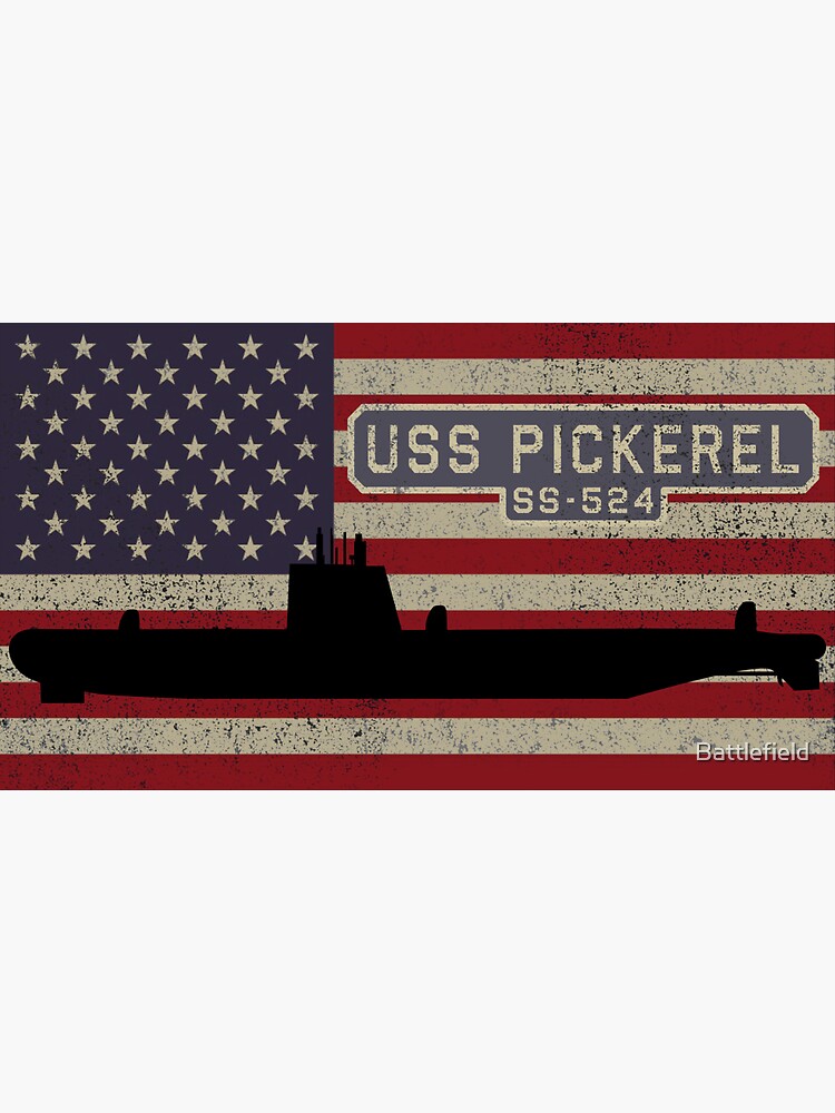 "USS Pickerel SS-524 Tench-class submarine Vintage USA American Flag ...