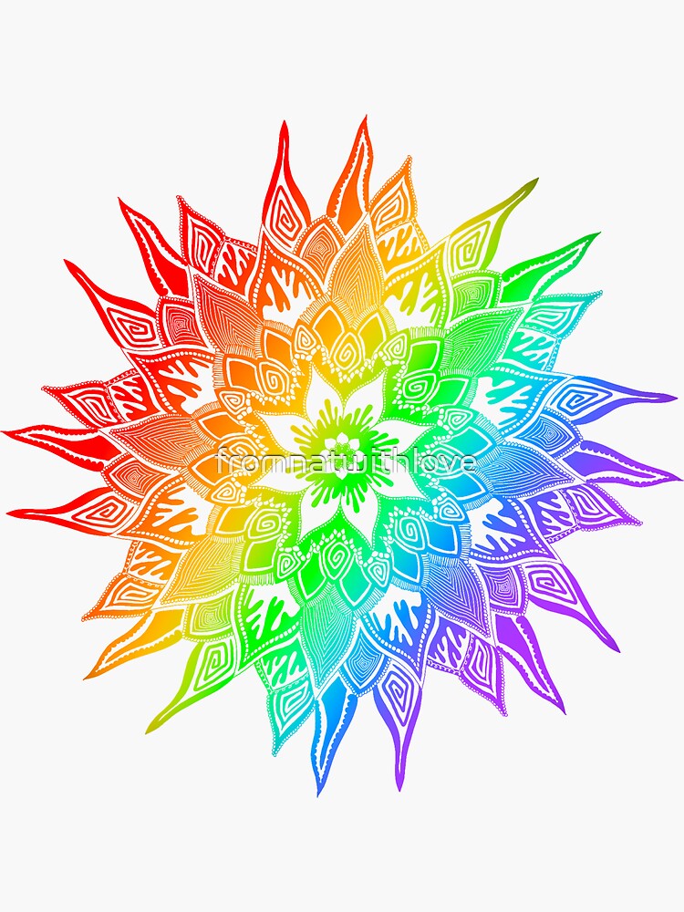 "rainbow flower" Sticker for Sale by fromnatwithlove | Redbubble