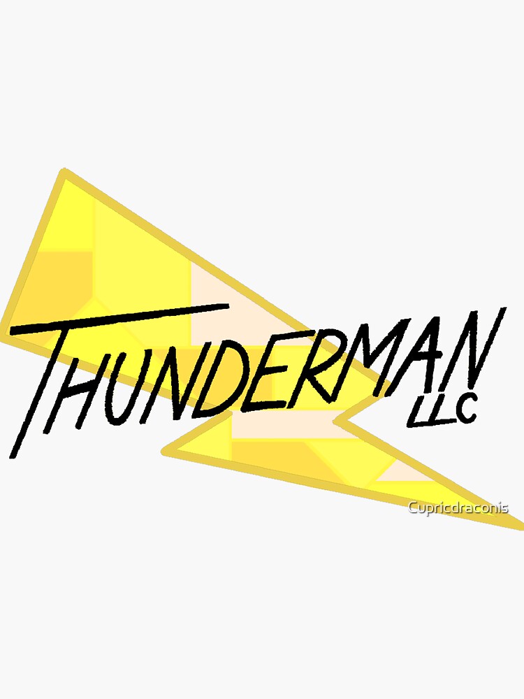 "Thunderman LLC " Sticker by Cupricdraconis | Redbubble