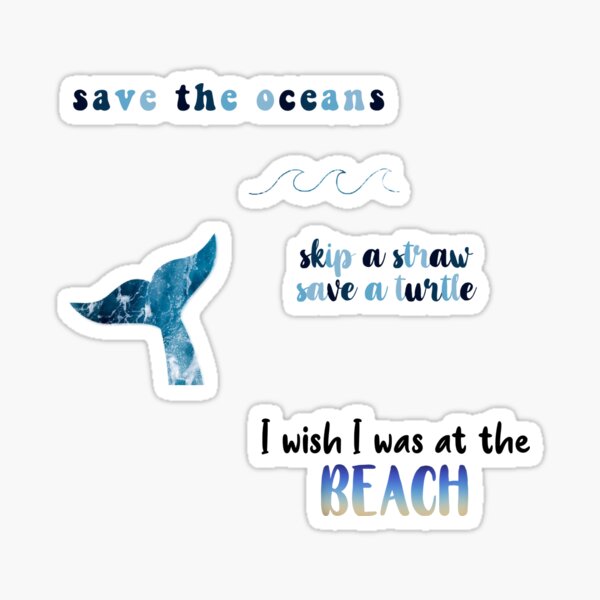 "save the ocean sticker pack" Sticker by chelseadesigns5 | Redbubble