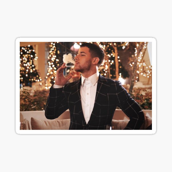 "Nick Jonas With Cigar " Sticker by ChrissyT95 | Redbubble