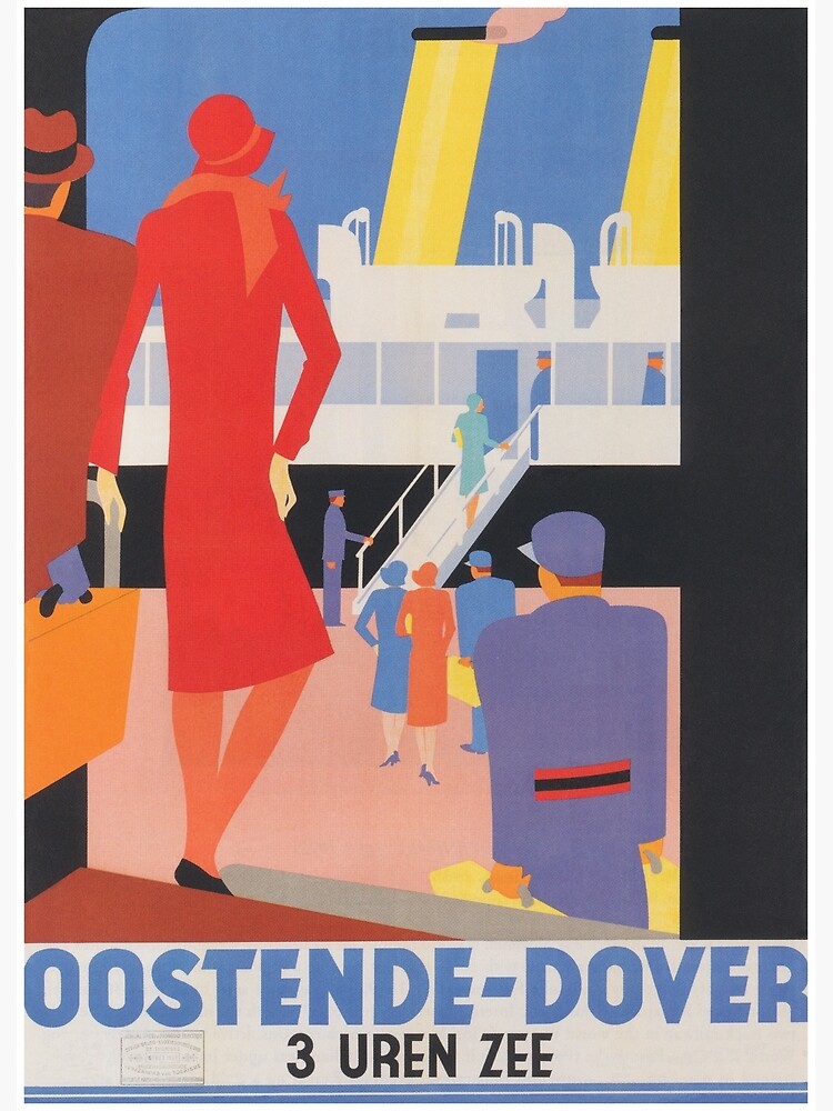 "Ostend-Dover, Belgium, Vintage Travel Poster" Poster for Sale by ...