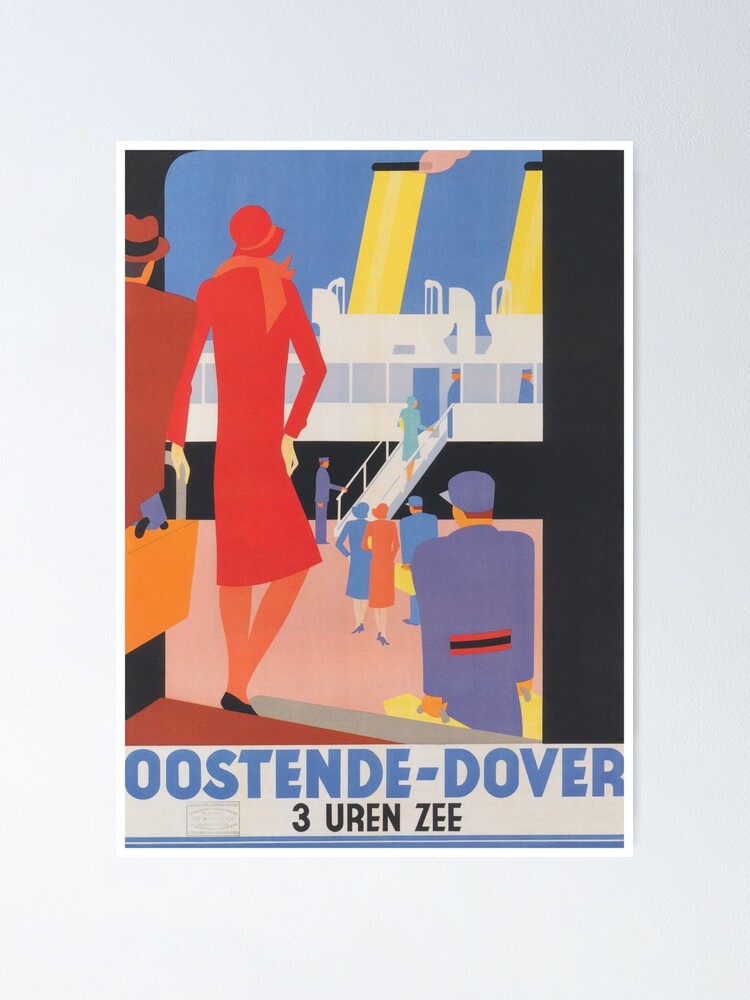 "Ostend-Dover, Belgium, Vintage Travel Poster" Poster for Sale by ...