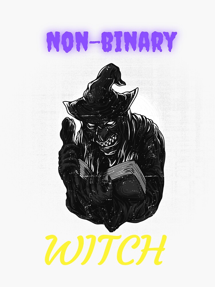 "NON-BINARY WITCH" Sticker by GenderFluiDruid | Redbubble