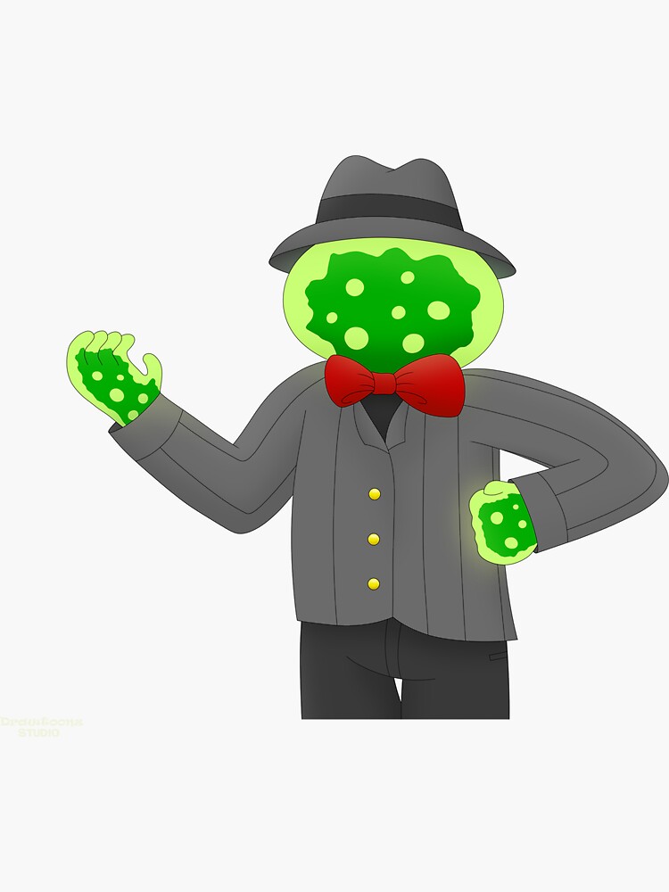 "Nuclear Slime Mobster" Sticker for Sale by DrawtoonzStudio | Redbubble