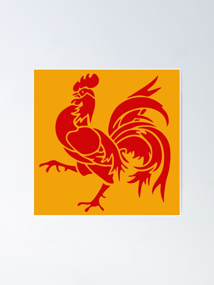 "WALLONIE rooster coq" Poster for Sale by huggymauve | Redbubble