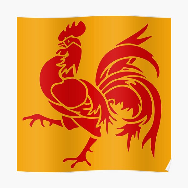"WALLONIE rooster coq" Poster for Sale by huggymauve | Redbubble