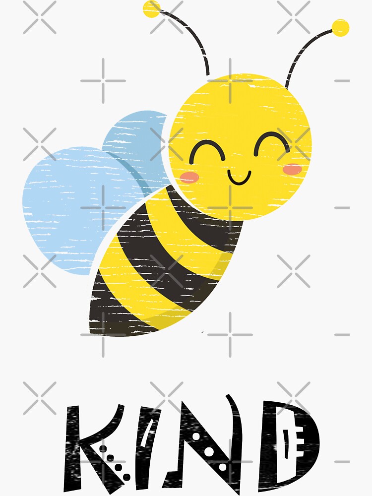 "BEE, happy bee drawing, kind bee" Sticker for Sale by welldezigned ...