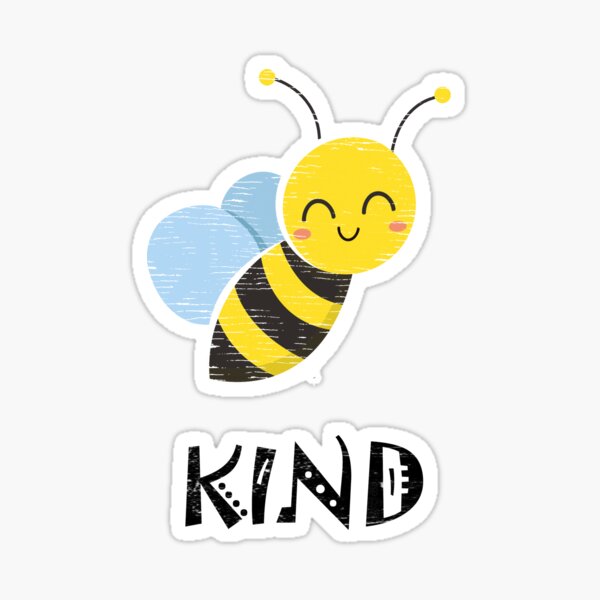 "BEE, happy bee drawing, kind bee" Sticker for Sale by welldezigned ...