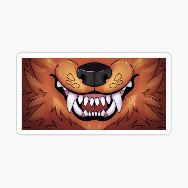 "Orange Wolf Maw" Sticker by TigermoonEstara | Redbubble