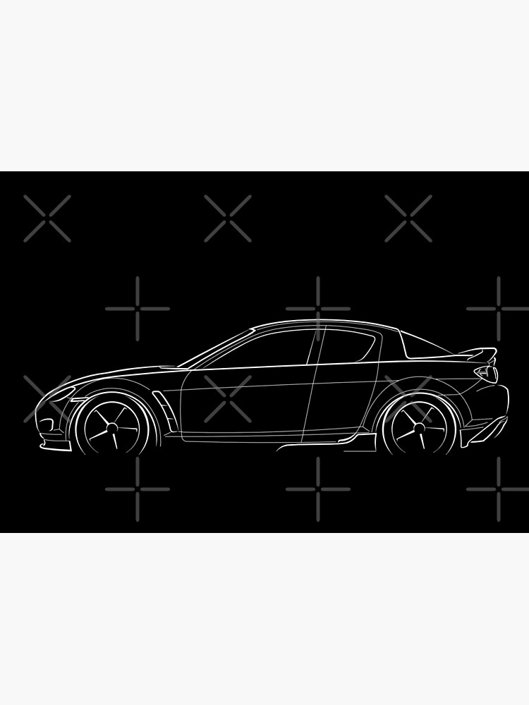 "mazda RX-8 - profile stencil, white" Photographic Print for Sale by ...