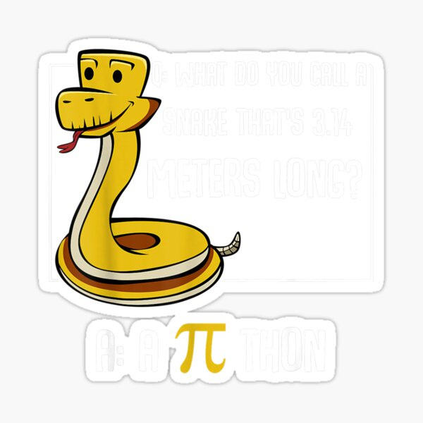 "Funny Math Lover Number Pi Thon Snake Calculating " Sticker for Sale ...