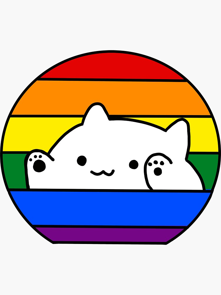 "Rainbow Pride Bongo Cat" Sticker by CannibalSpaceD | Redbubble