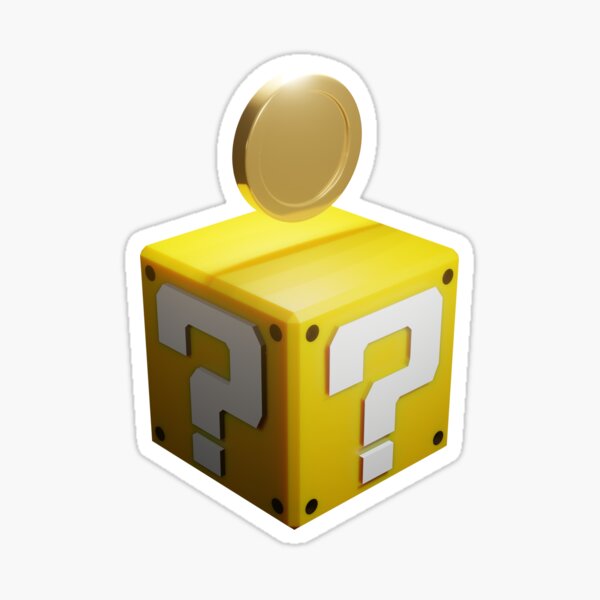 "Super Mario Mystery Cute Question Block" Sticker for Sale by ...