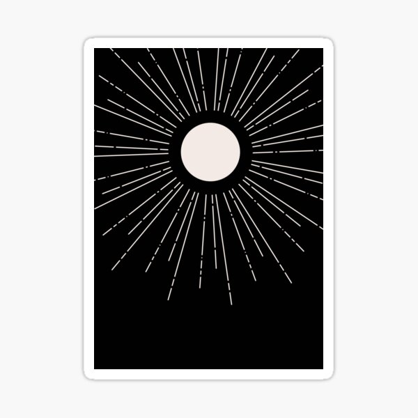"Sun Rays B&W" Sticker for Sale by mariatza | Redbubble