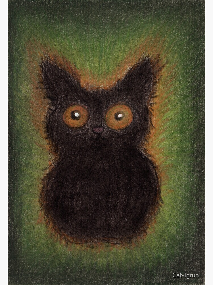 "Black kitty" Sticker by Cat-Igrun | Redbubble