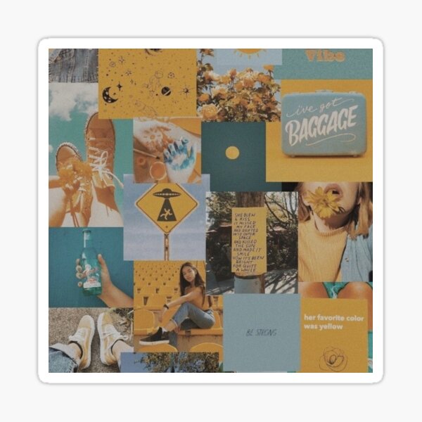 "Yellow aesthetic collage " Sticker for Sale by hillarymoore06 | Redbubble